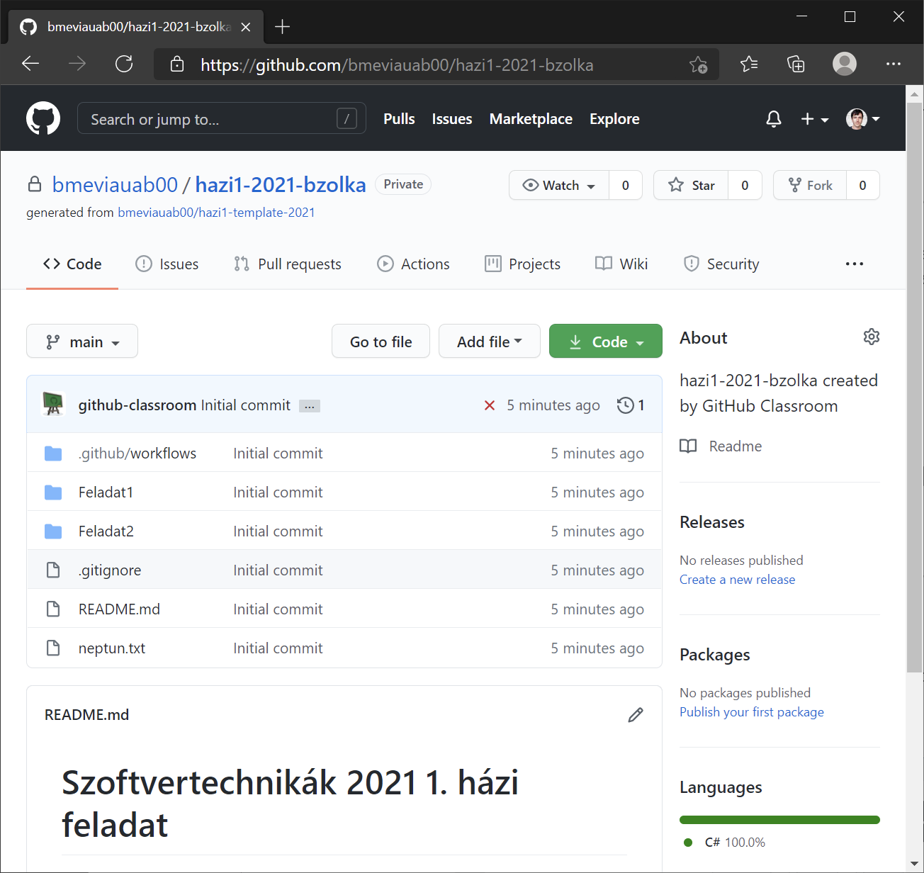 Házi feladat munkafolyamat és a Git/GitHub használata - BMEVIAUAB00 ...